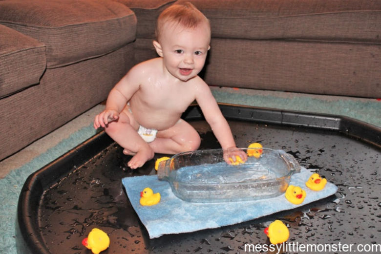 5 little ducks water play activity for babies - Messy Little Monster
