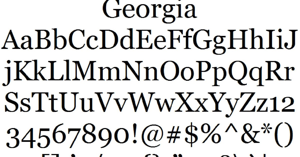 Font Alphabet Styles: Georgia