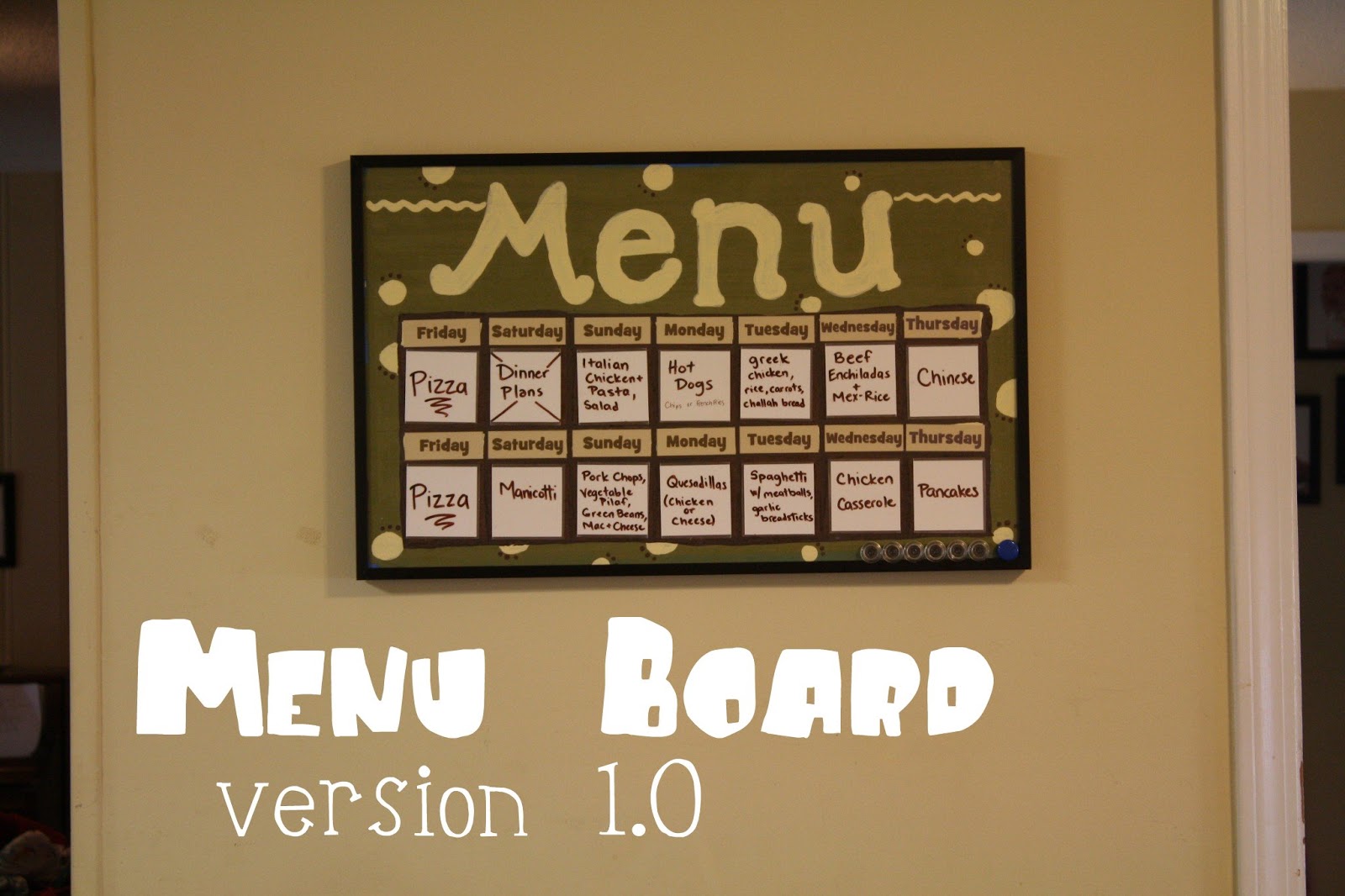 Love my Lists: Best Menu Board Ever (Magnetic Menu Board version 2.0)