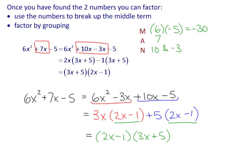 M^3 (Making Math Meaningful): MPM2D - Day 56: More Factoring