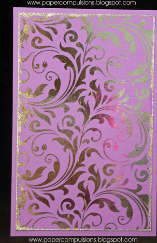 Paper Compulsions: Light Purple Card with Roses