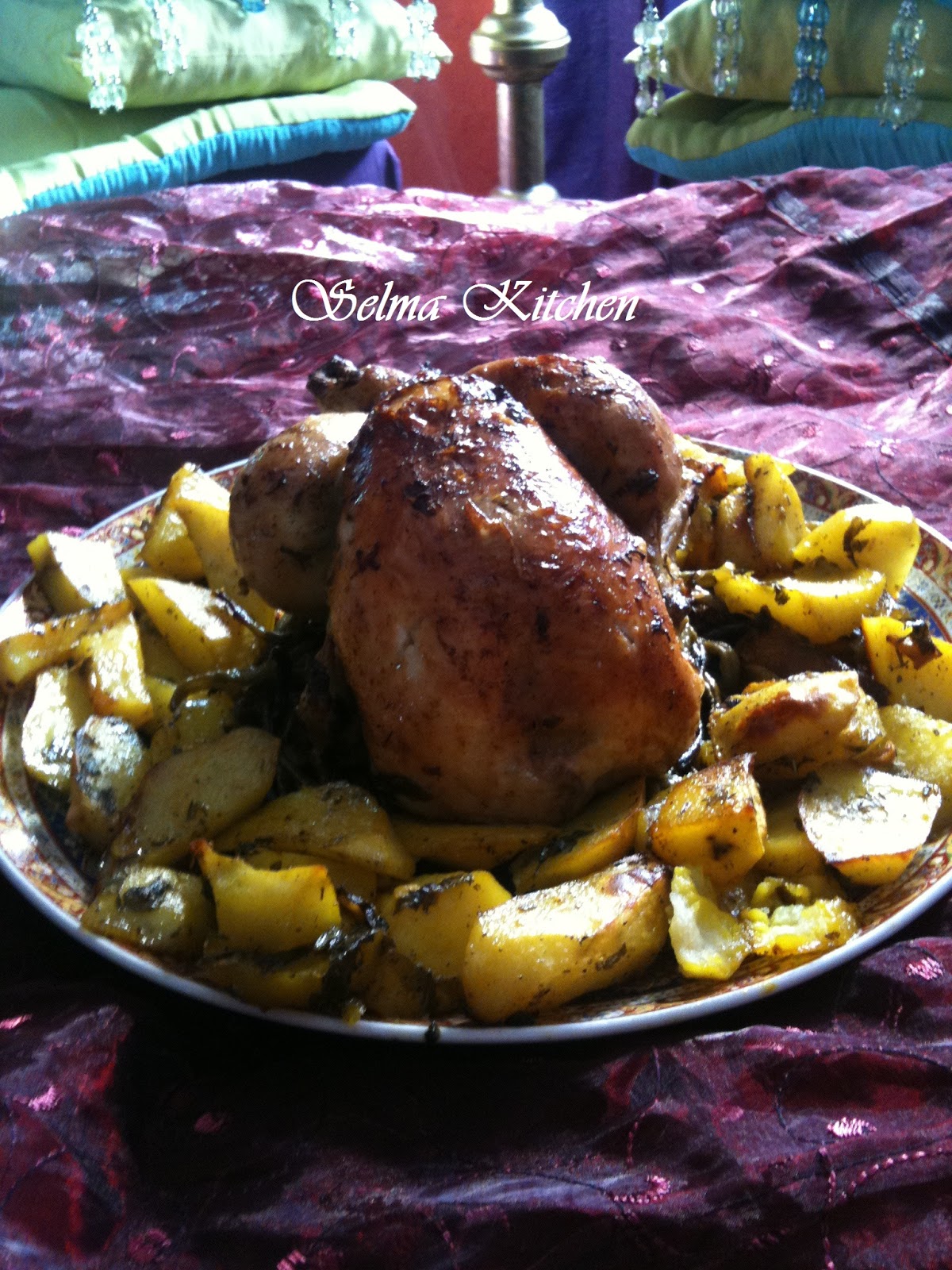Selma Kitchen: Poulet roti mariné et ses légumes a la marocaine.