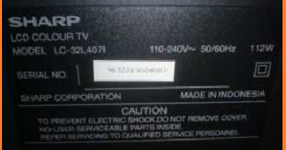 Berbagai Kerusakan TV LCD atau LED TV Merk Sharp - Belajar Elektronika