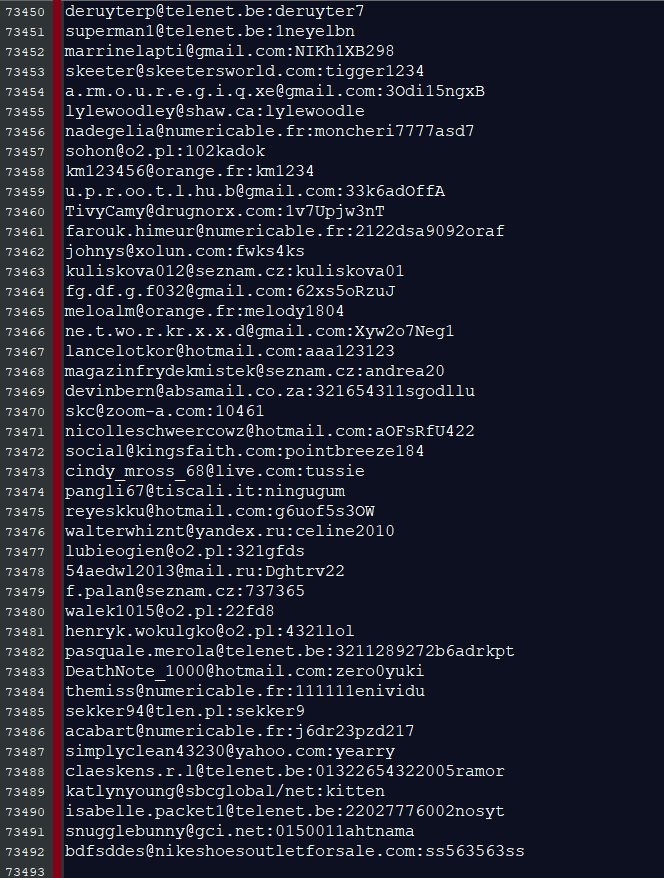 KaNoN: HQ Combo Mix 73k | Email:pass
