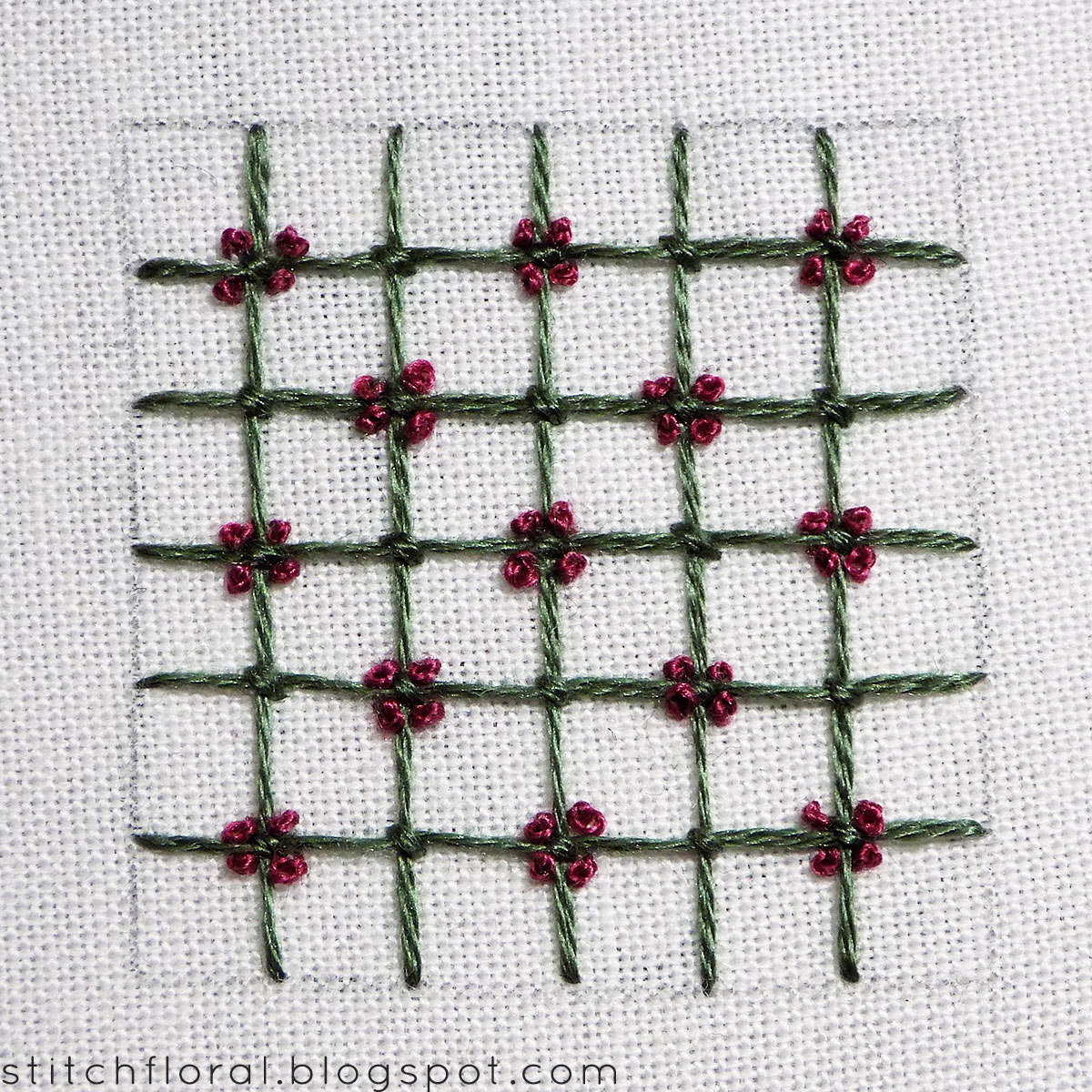 Lattice work variations: 8 examples - Stitch Floral