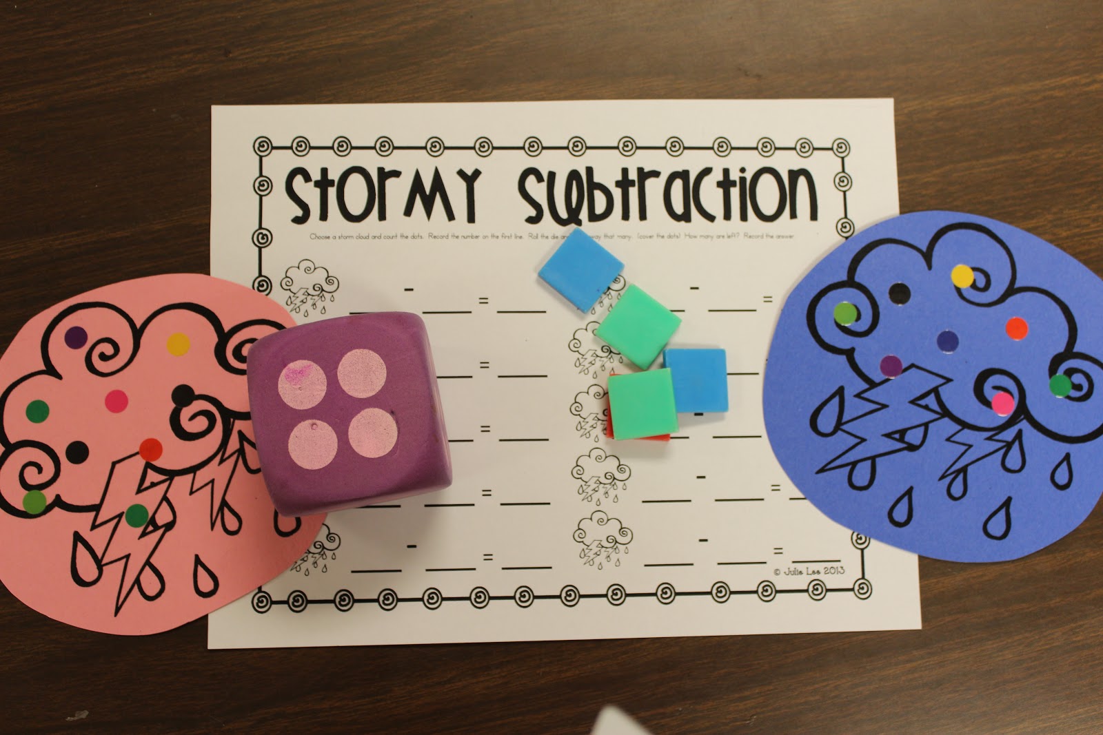 Mrs. Lee's Kindergarten: Our Math Centers this Week...plus some rainy fun!