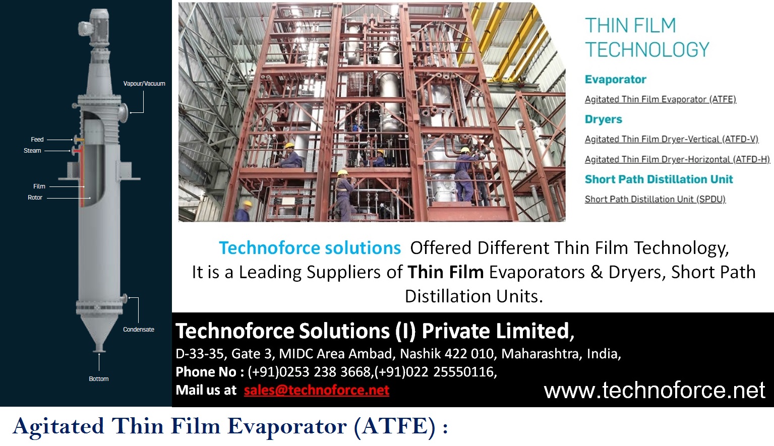 THIN FILM Technology - Agitated Thin Film Evaporator (ATFE)