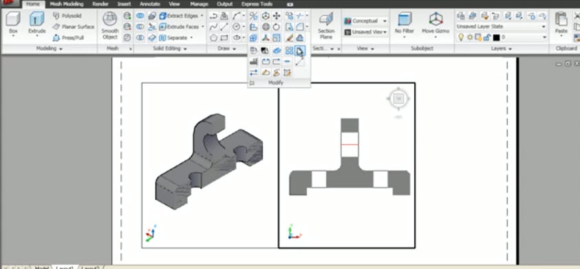 วิธีทำ 3D Section PlaneในโปรแกรมAutoCAD - Graphic Cad Draiwng