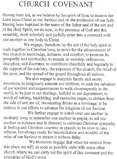 Sunday in the South: Church Covenant: Practically recovering regenerate ...