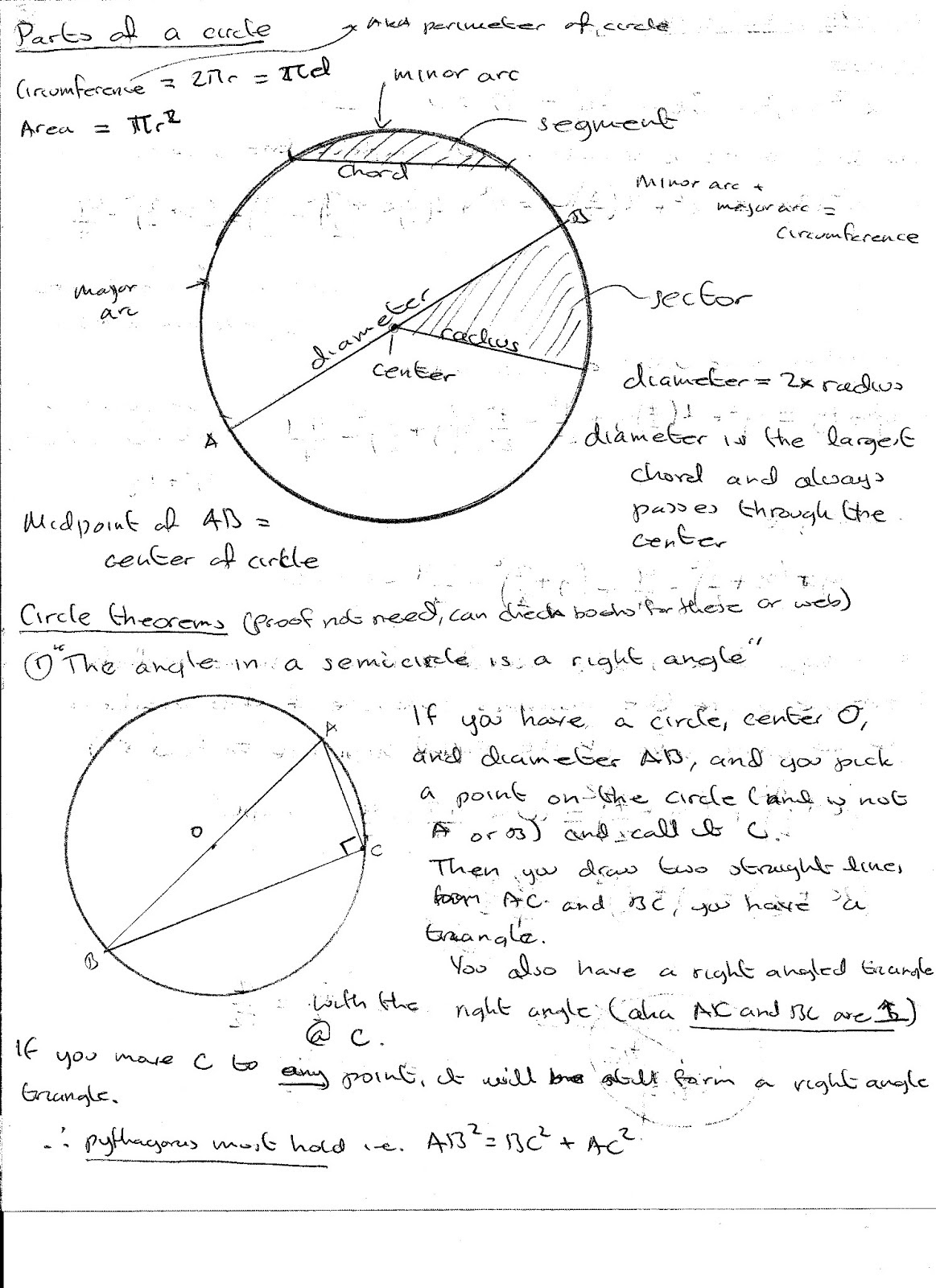 A Level Maths Notes: Coordinate Geometry - Circles