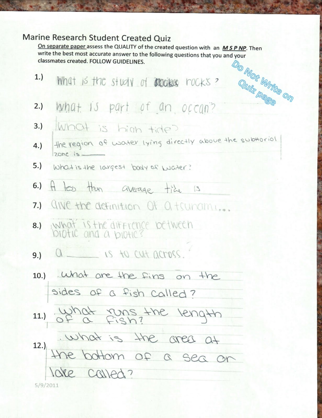 MR V BEACHTEACH: Student created SURPRISE POP Quiz PLUS!