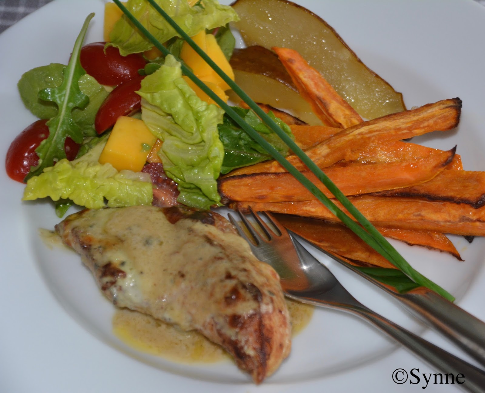 ganske enkelt: Kylling i form med pære og søtpotet