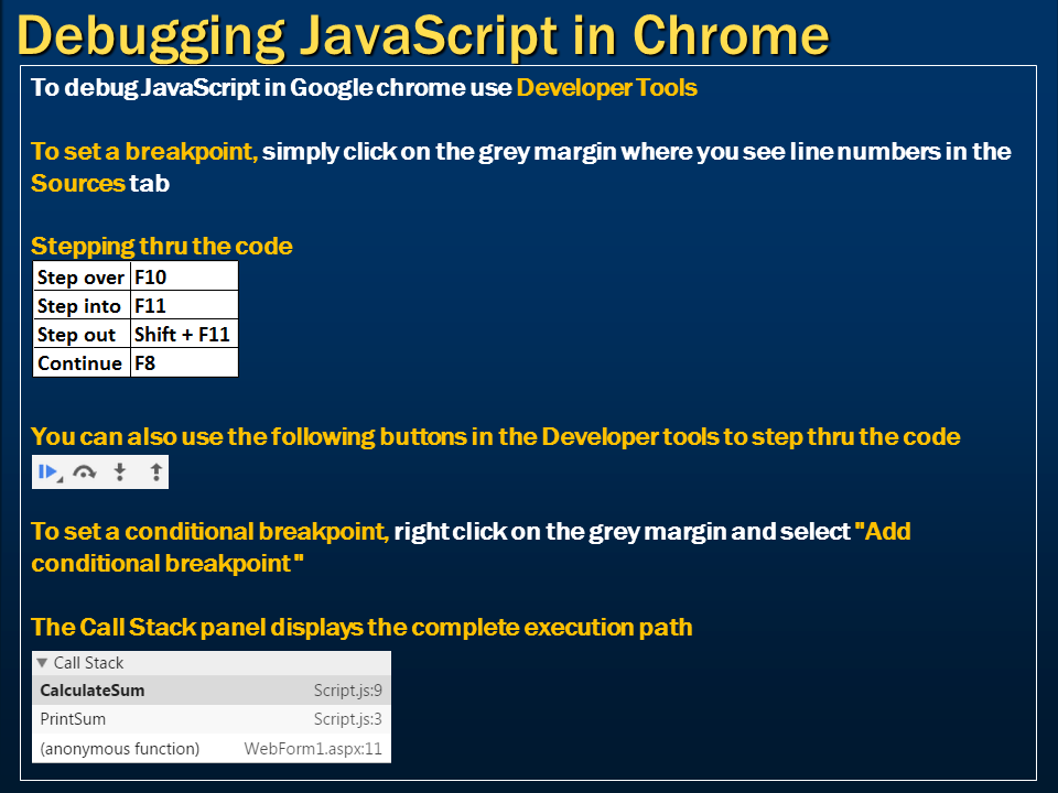 Sql Server Net And C Video Tutorial Debugging Javascript In Chrome