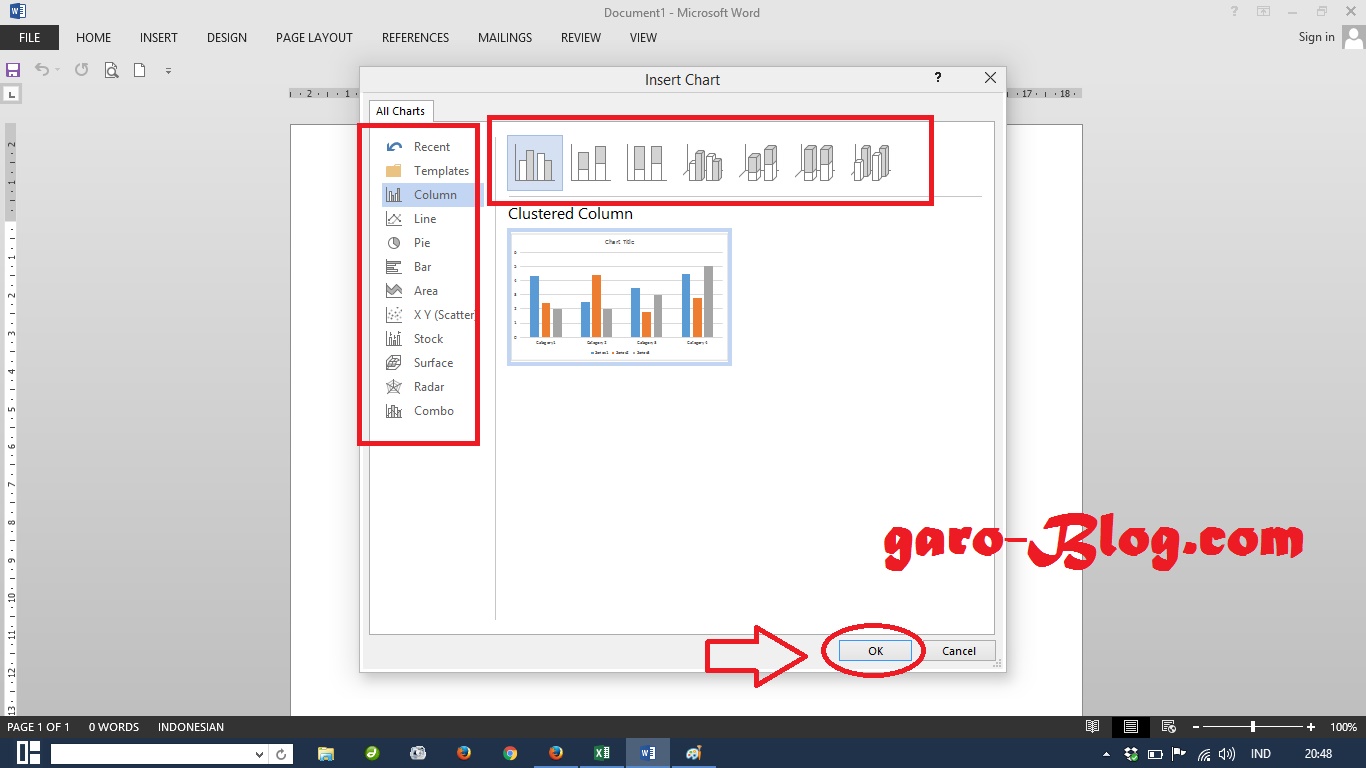 Cara Mudah Membuat Grafik di Ms. Word 2013 - garo-Blog | Gararoblog