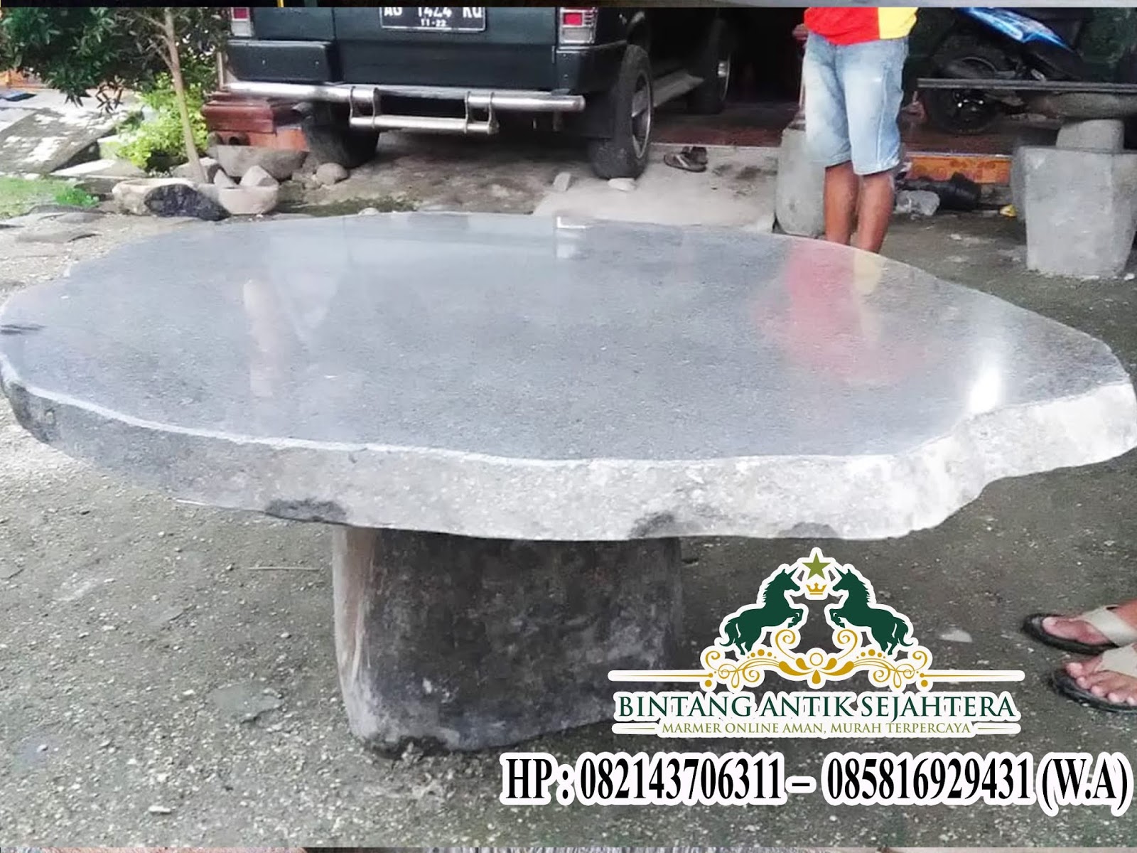 meja batu kali, meja taman, meja taman batu kali - Kerajinan Marmer ...