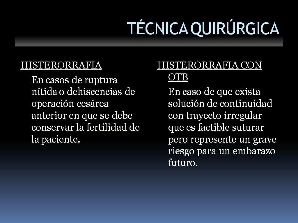Ruptura Uterina E Histerectomia | "Obstetricia I"