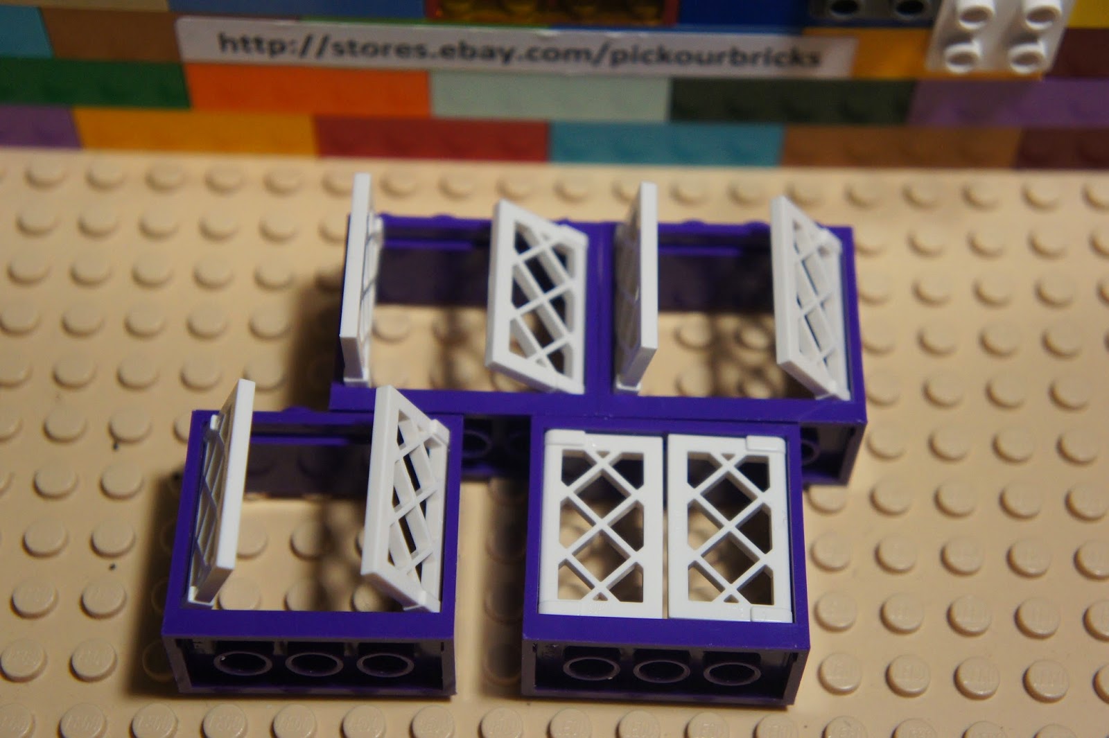 LEGO 60598 Dark Purple 2x4x3 WINDOW FRAME w/ Square Hole + Lattice ...