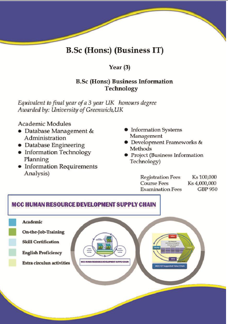 B.Sc (Hons:) Business IT ~ MCC Institute