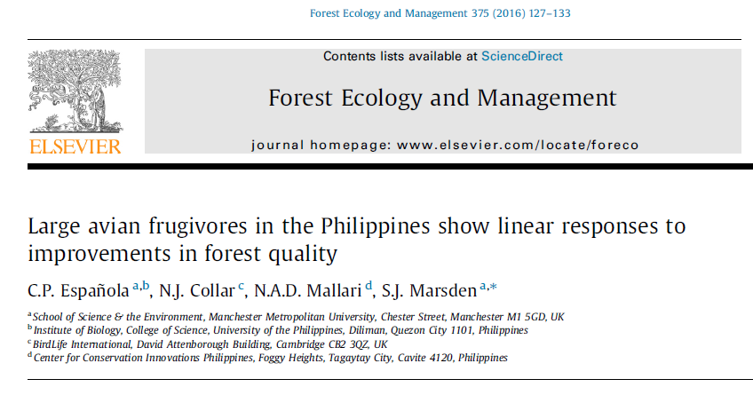Stuart Marsden's Conservation Research Group: Better forest 'simply ...