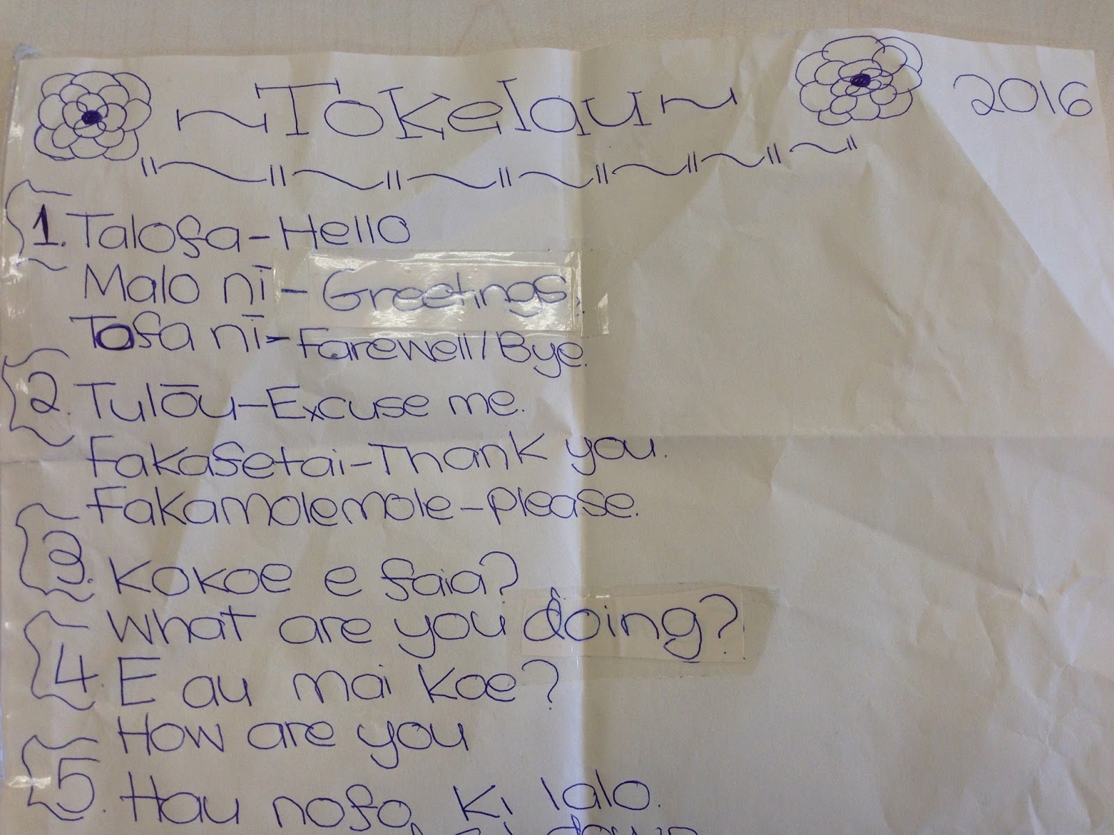 Room 10 @ Rangikura: Tokelau Language Week in Room 10