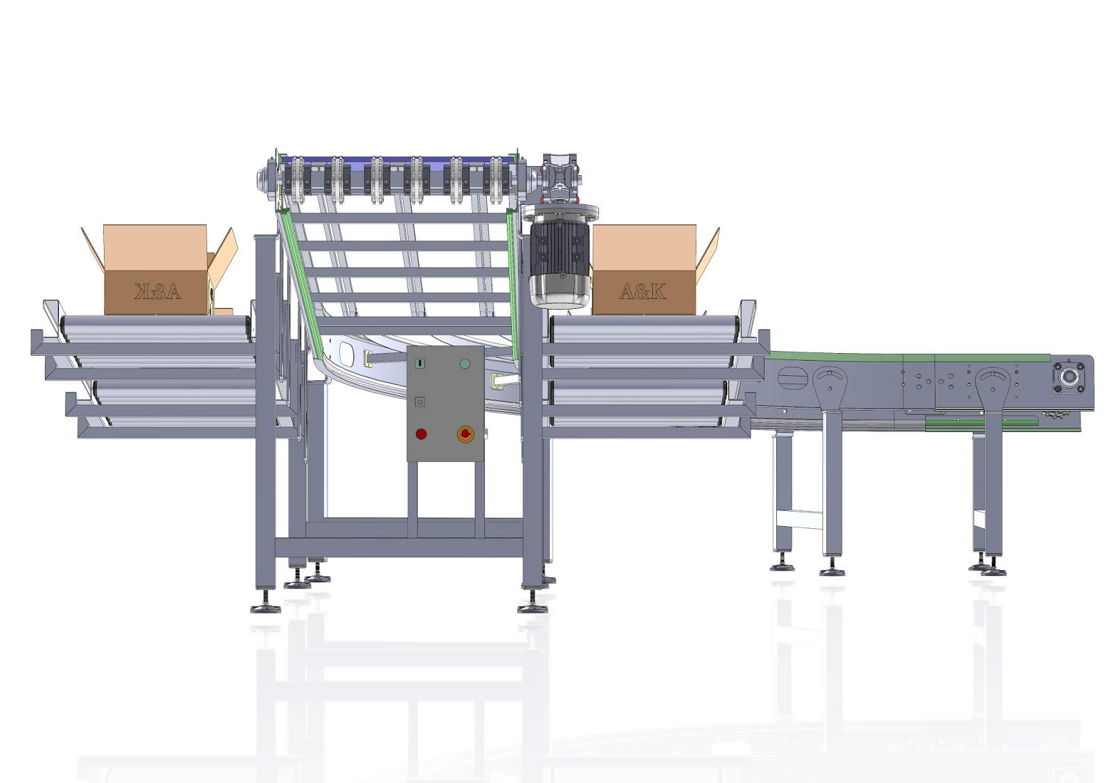 Modular Curve Conveyor - Belt width 600mm || Download free 3D cad ...