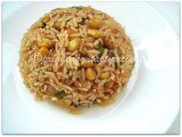 Priya's Versatile Recipes: Masala Corn Rice