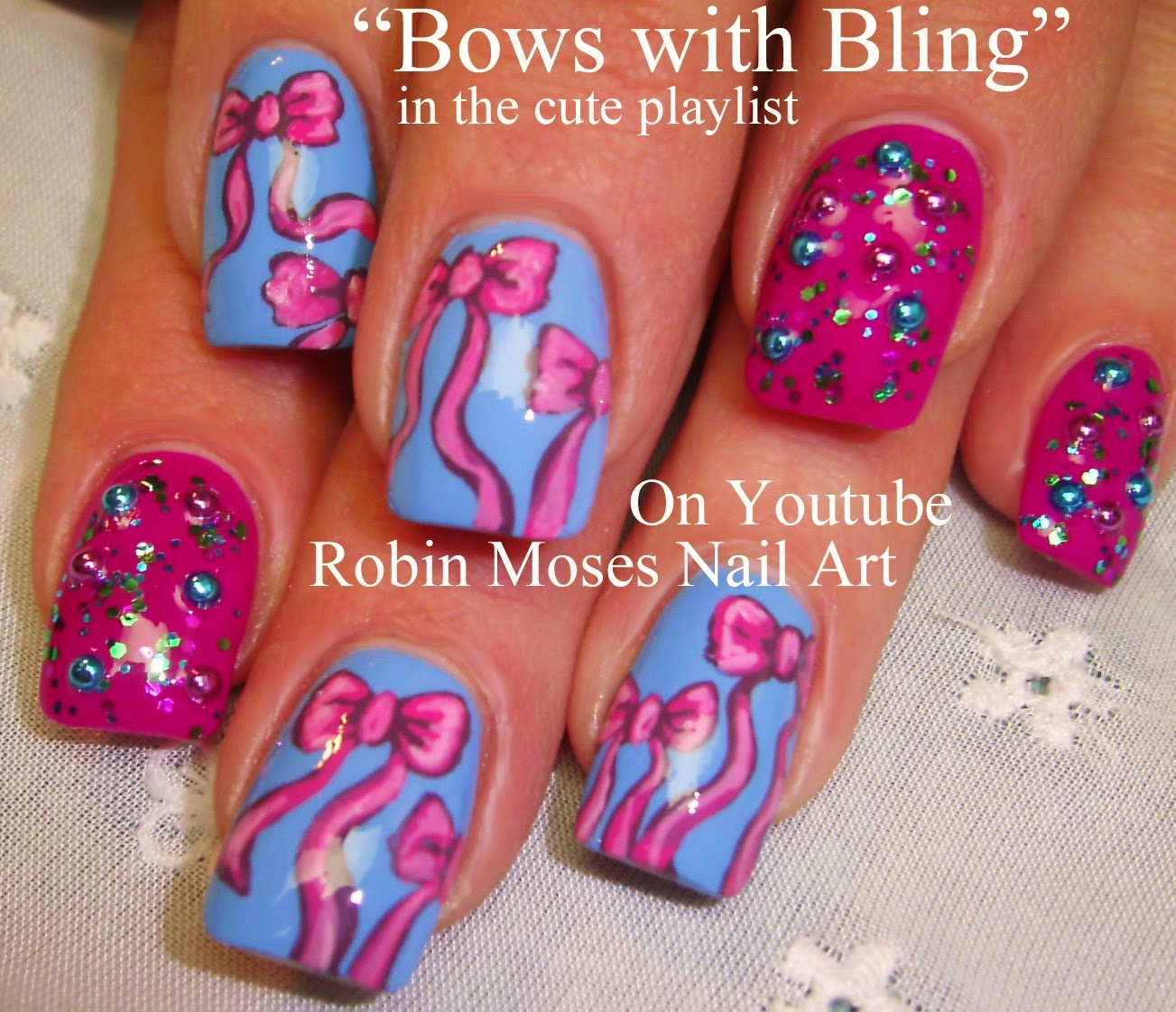 Nail Art by Robin Moses: "mylar thread" "nail foiling" "bling nails ...