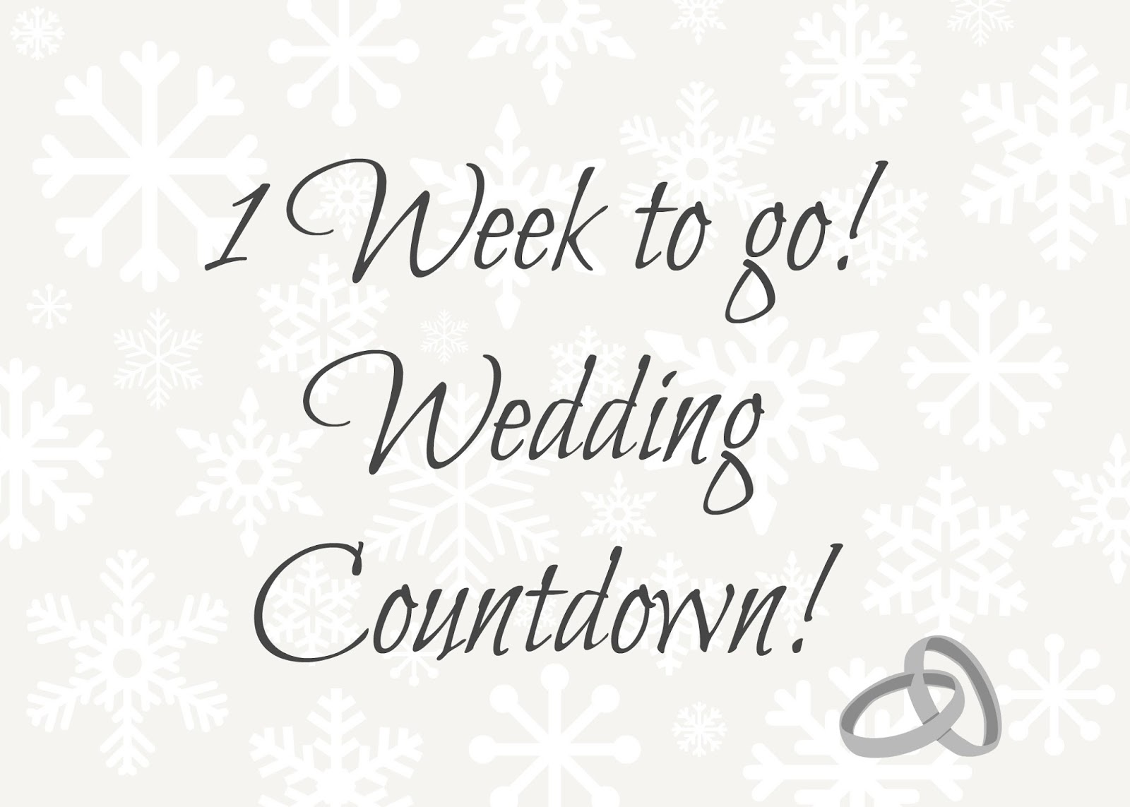 Wedding 1 Week To Go