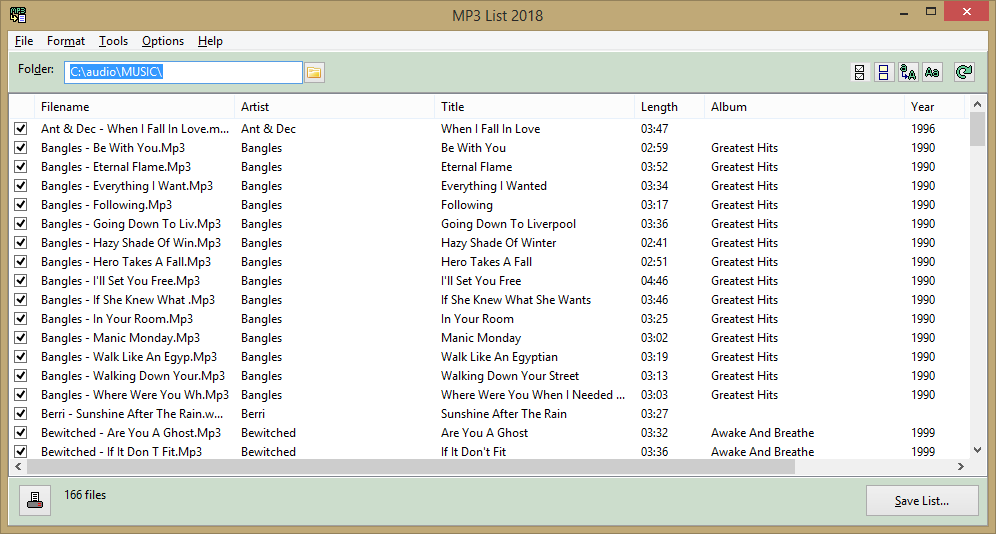 Library Player: Saving a list of audio files to a text file
