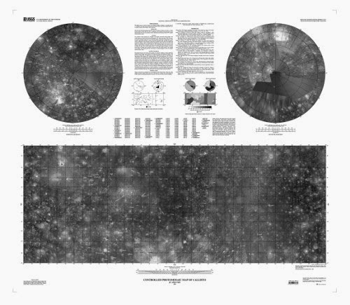 Solar system - maps & atlases: Controlled Photomosaic Map of Callisto, 2002