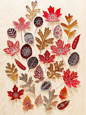painted leaves design ideas ~ crafts and arts ideas