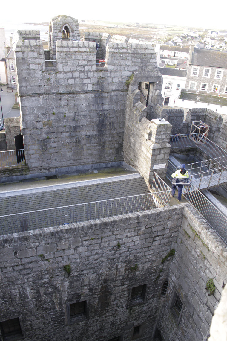 Castle Rushen Clock Conservation News: The clock is lowered from the ...