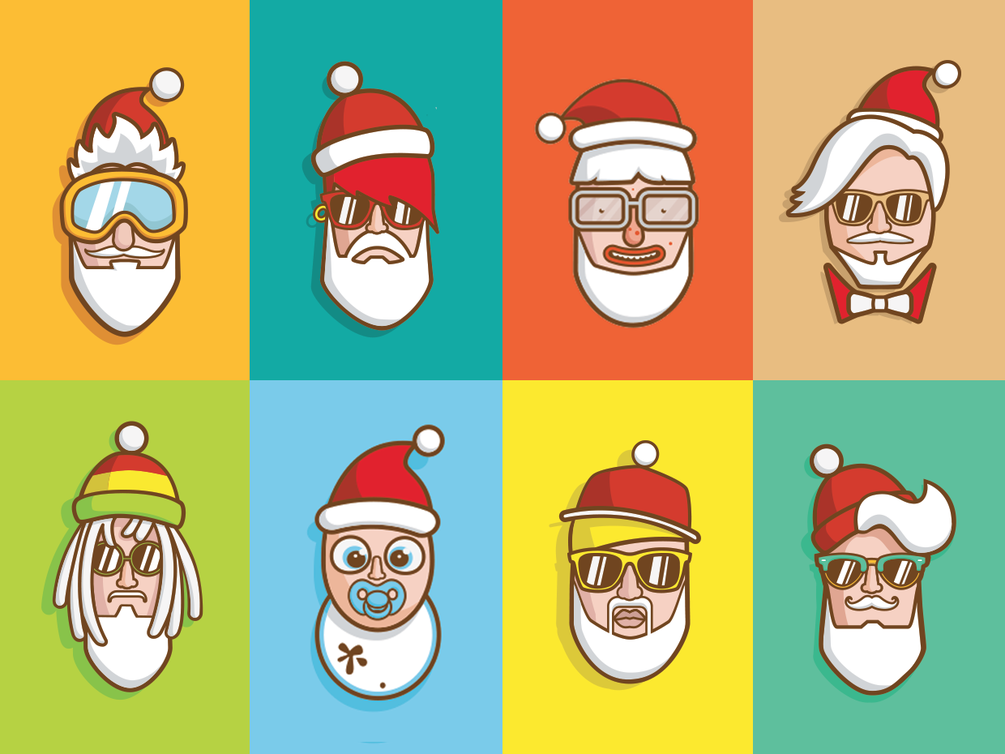 Santa Claus with Swagg Illustrations. | Στάλες στο γαλάζιο