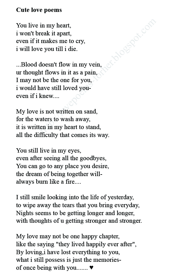 Love Poems For Her: Cute love poems