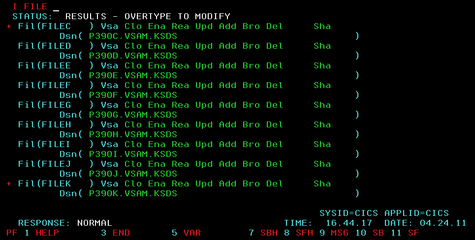 Usando CICS: transacción CEMT. - Consultorio Cobol