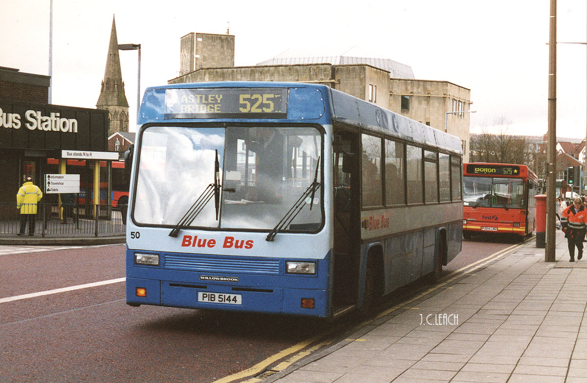 Busworld Photography: A Bit of Blue Tack in Bolton: Blue Bus PIB 5144