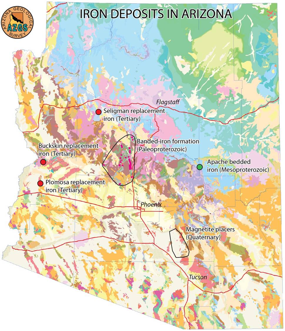 Arizona Geology: Arizona's other mineral resources - iron ore