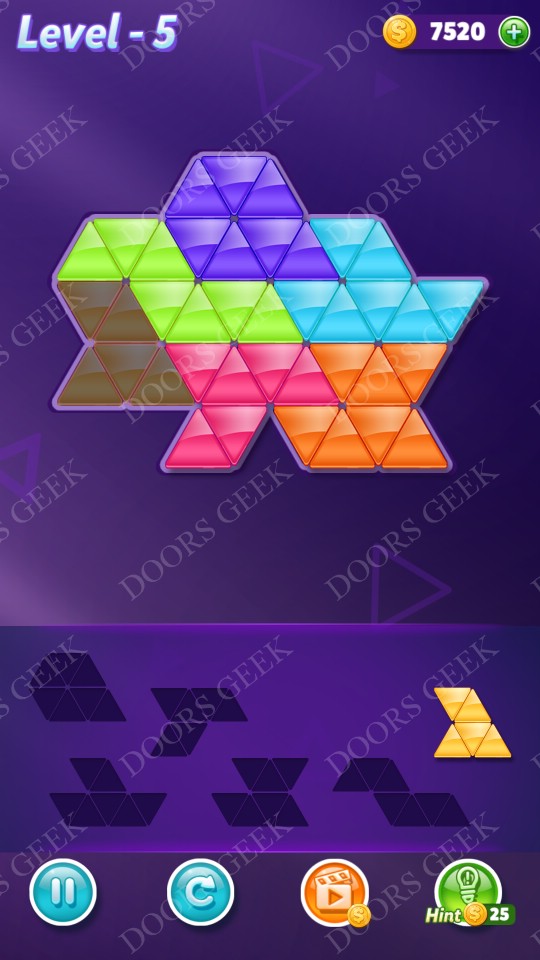 Block! Triangle Puzzle Intermediate Level 5 Solution ~ Doors Geek