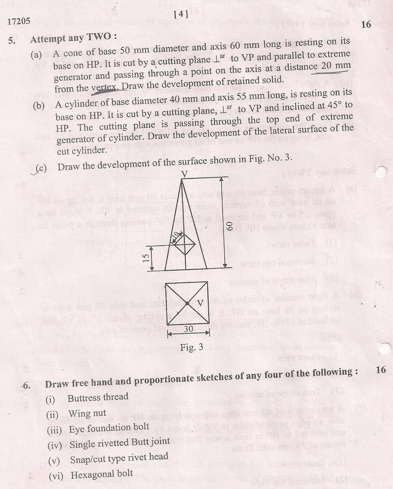 MSBTE 17205 Engineering Drawing 2013 Question Paper Images PDF msbte-17205-engineering-drawing-2013-question-paper-images-pdf