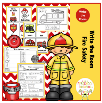 Fire Safety- Write the Room ~ Preschool Printables