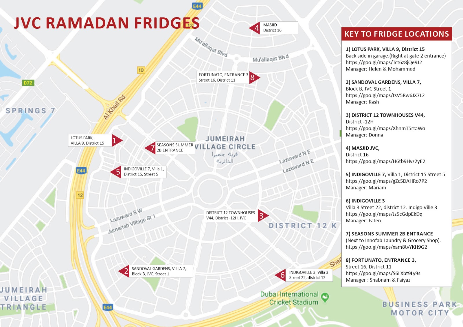 Jumeirah Village Circle Map