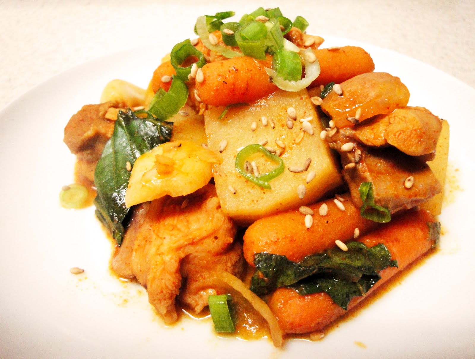 MD cooks for two: Korean Spicy Braised Chicken - Dak Doritang