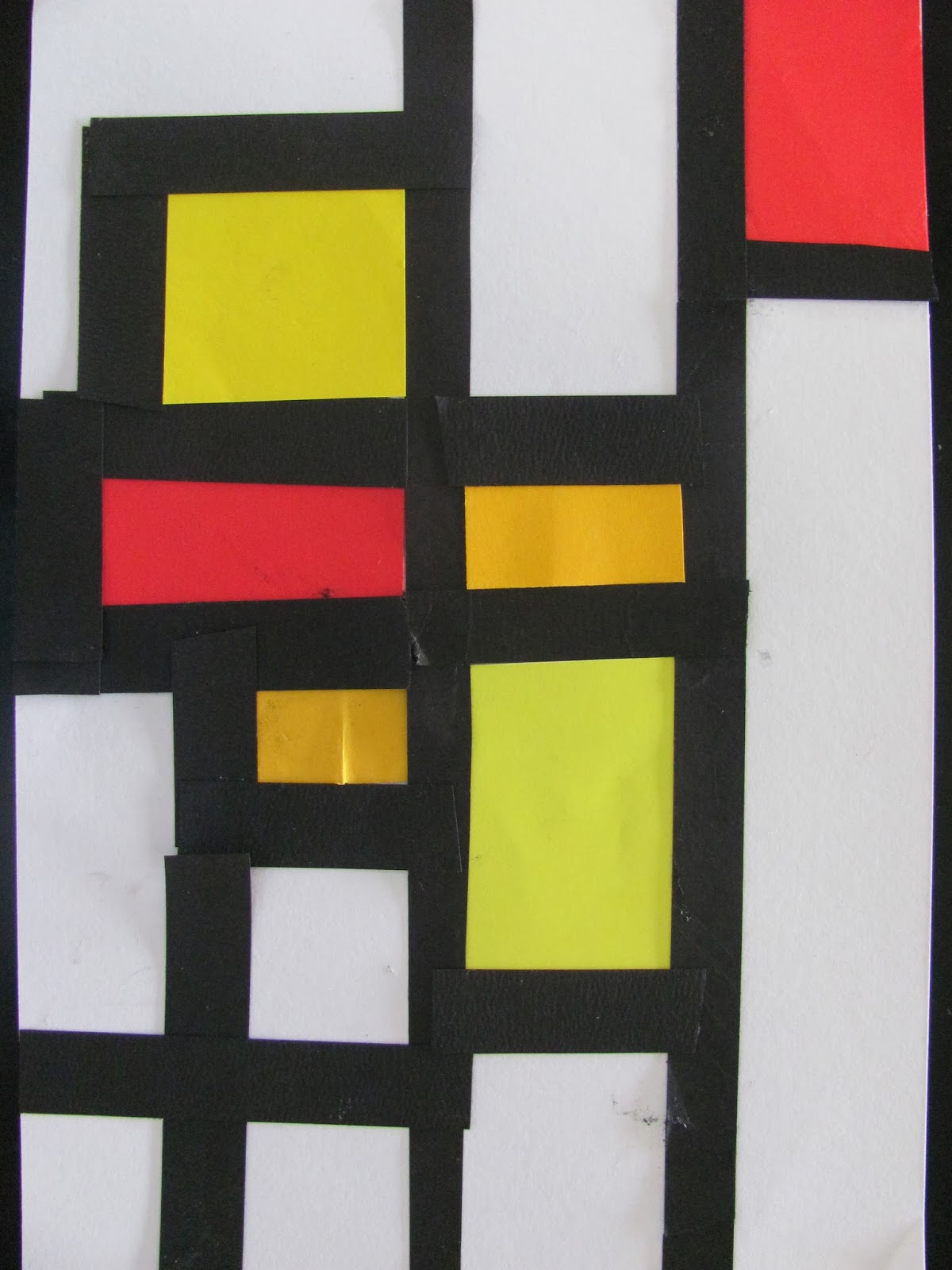ES MS Art at Dalat: 2nd Grade Project: Piet Mondrian - Cut Paper ...