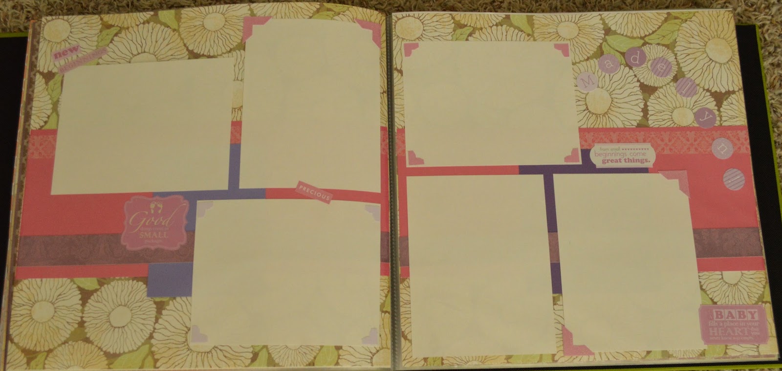 Vermillion Home Adventures: Blank Baby Scrapbook