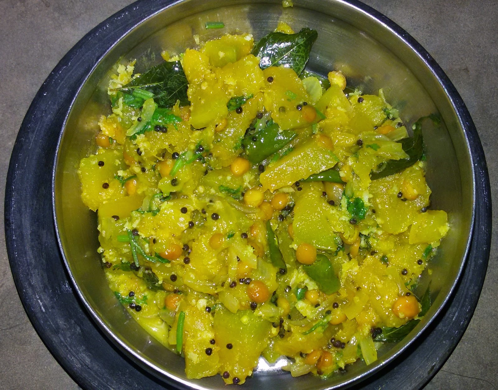 BananaLeaf Recipes: Parangikai Poriyal/ Yellow Pumpkin Poriyal Recipe: