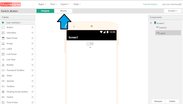 Tutor dos Nerds: Como usar o switch button no thunkable/app inventor