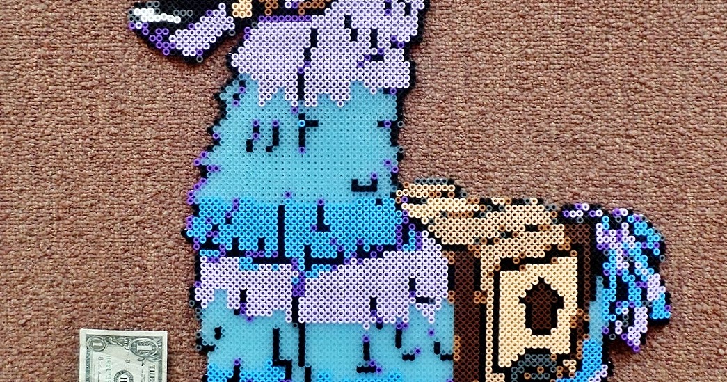 Long Black Fingers : Fortnight Loot Llama Perler Bead
