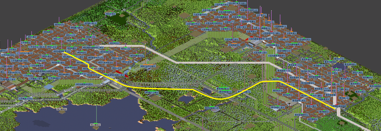 Simutrans(模擬交通)遊戲: Simutrans(模擬交通)遊戲運用21種運輸系統之範例：單軌篇(一)。