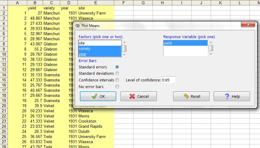 Advanced Graphs Using Excel Mean Plot Line And Error Bar Plot In Excel Using Rexcel