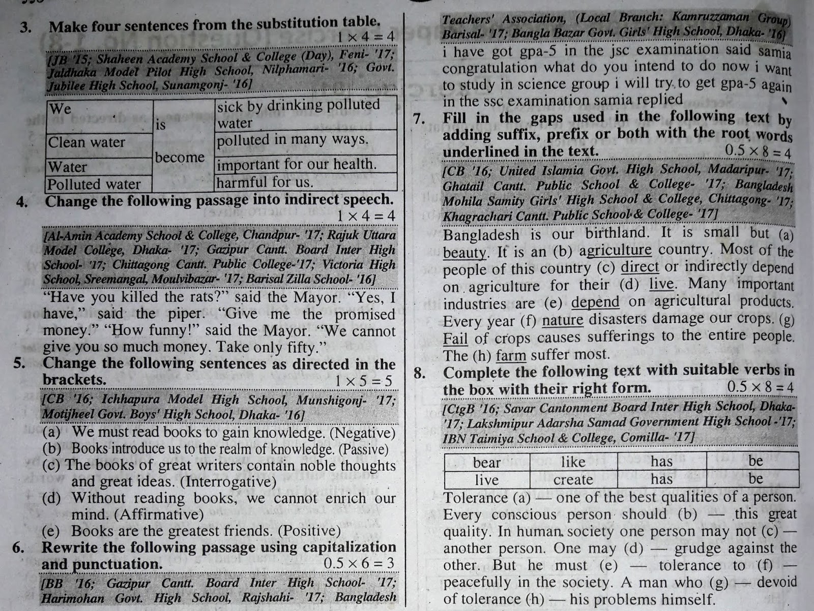 JSC English 2nd Paper Suggestion 2024 & Question Paper